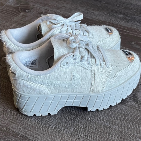 Nike | Shoes | Air Jordan Womens Tan Textured Platform Sneakers | Poshmark
